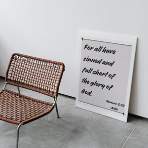 Romans 3:23, Bible Verse, Modern Bible, Bible Wall Art, Christian Wall ...
