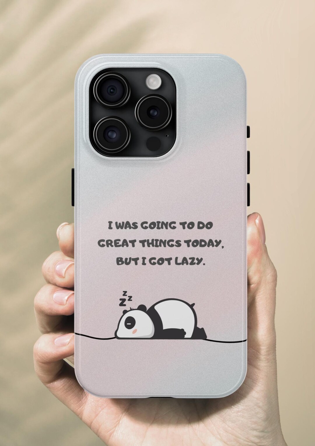 Cute Panda Phone Case, Funny Phone Protector, Motivational Phone Cover ...