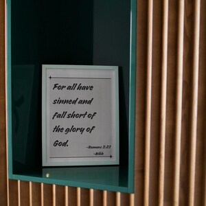 Romans 3:23, Bible Verse, Modern Bible, Bible Wall Art, Christian Wall ...