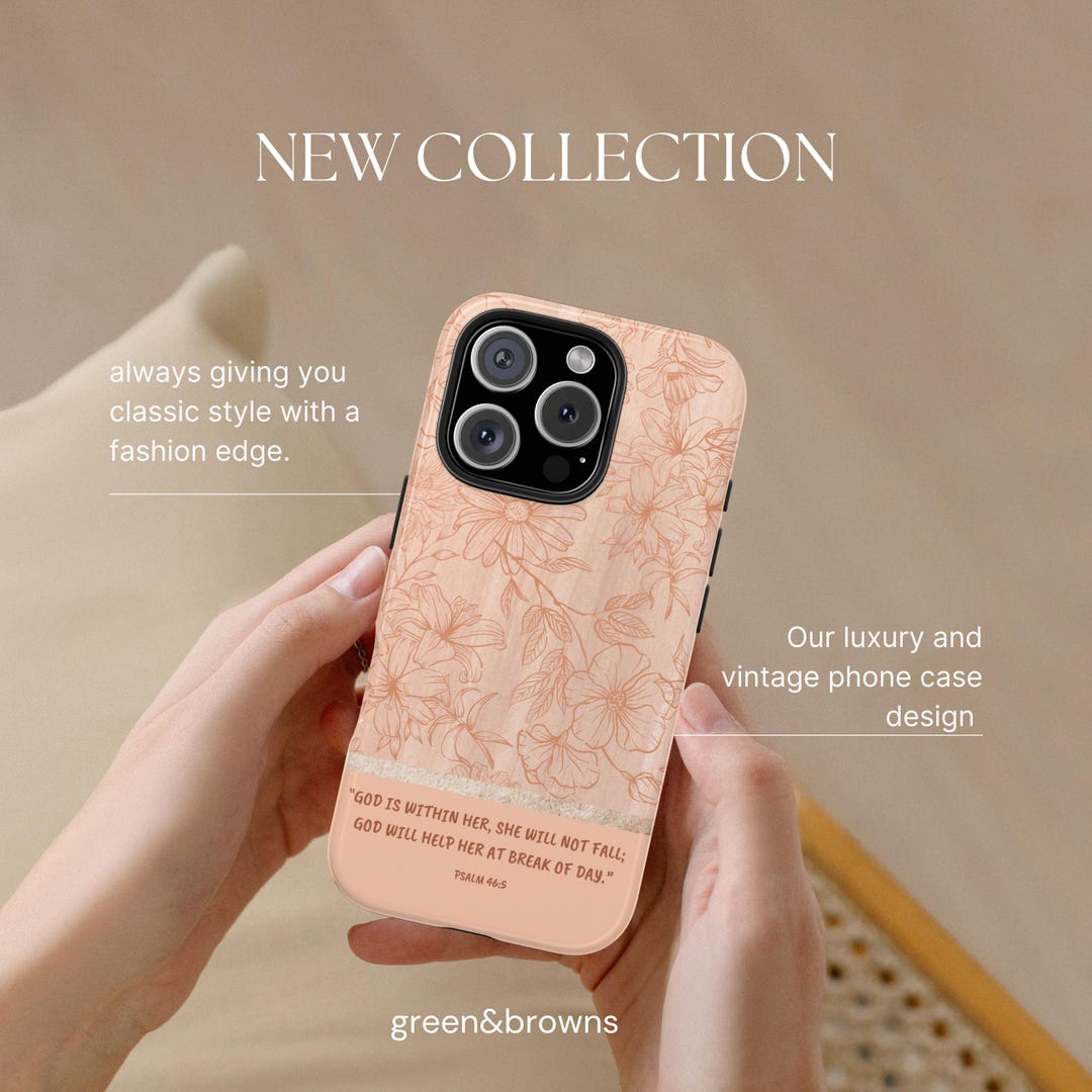 Personalized Bible Verse Phone Case, Inspirational Floral Tough Phone ...