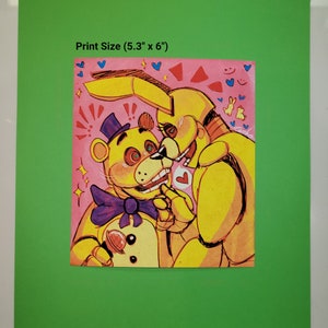 Spring Bonnie X Fredbear FNAF Mini Art Print - Etsy