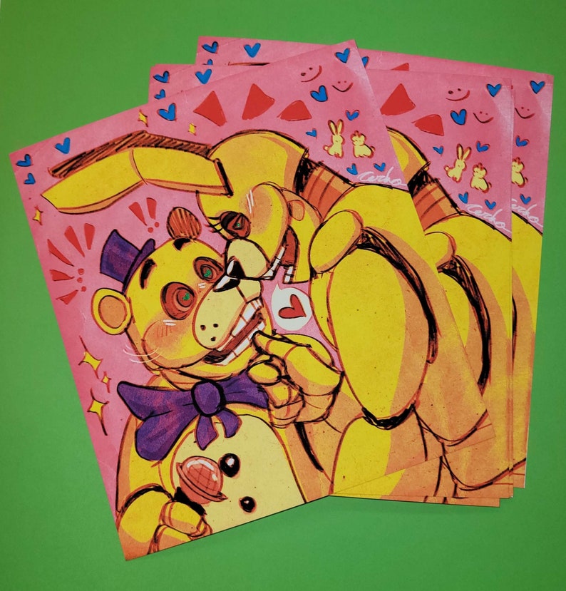 Spring Bonnie X Fredbear FNAF Mini Art Print - Etsy
