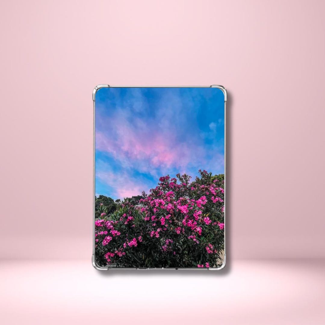 Radiant Sky Kindle Insert, Printable Kindle Cover, Pink Flowers and ...