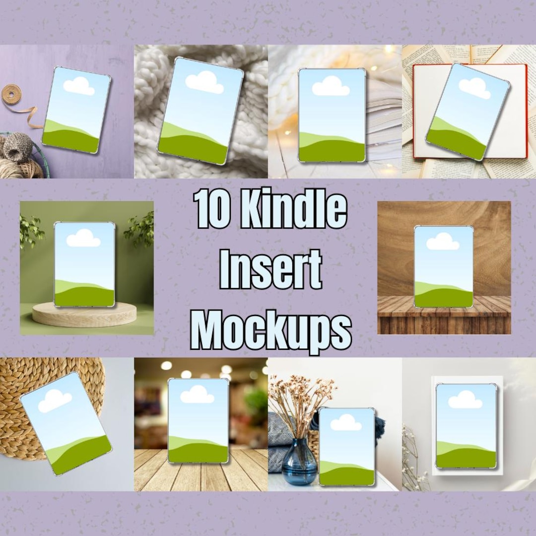 10 Kindle Insert Mockups, Canva Kindle Mockups, Kindle Cover Insert Mockup - Etsy