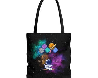 Saturn Planet Tote Bag Black Shopper Eco Reusable Space - Etsy