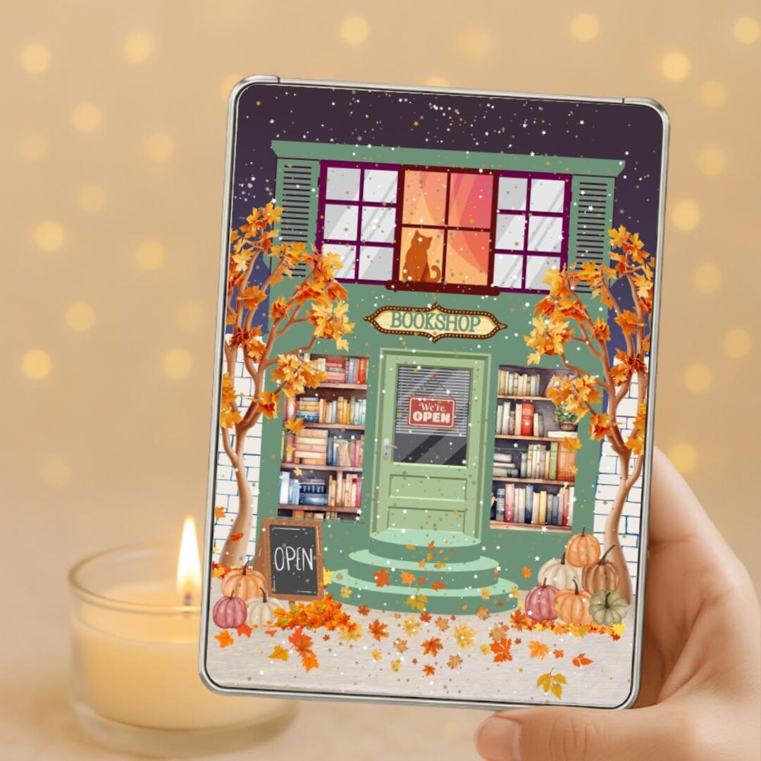 Bookshop Kindle Insert, Autumn Kindle Cover, Fall Kindle Insert ...
