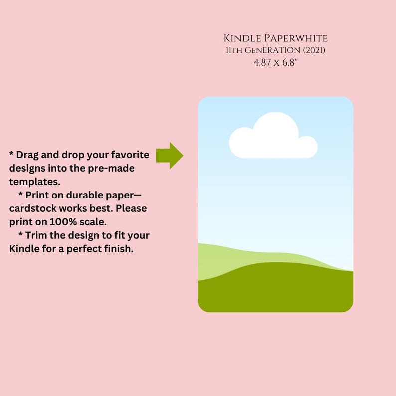 Kindle Insert Templates, Kindle Clear Case Insert Templates, Canva ...