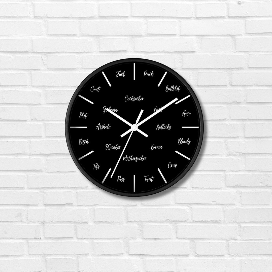 Curse Words Wall Clock, Profanity Wall Clock - Etsy