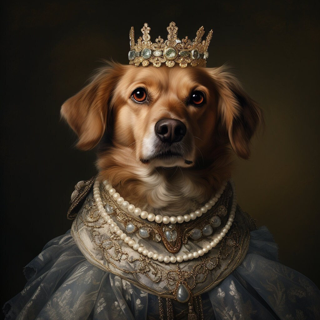 Custom Royal Pet Portrait Renaissance Dog Painting From - Etsy