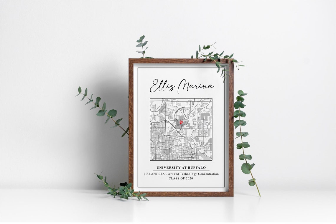 Custom Graduation Gift Personalized Graduation Map for Her - Etsy