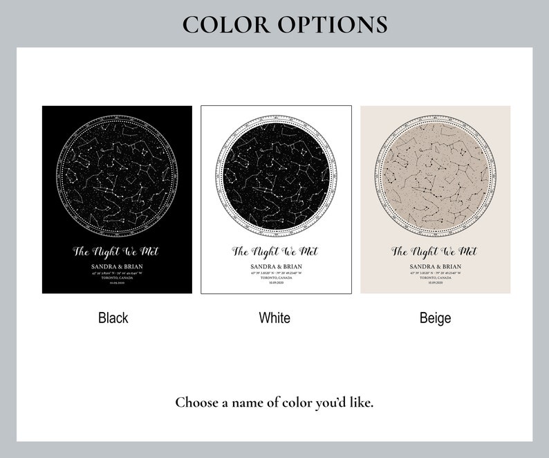 Personalized Star Map by Date Custom Night Sky Chart Print - Etsy