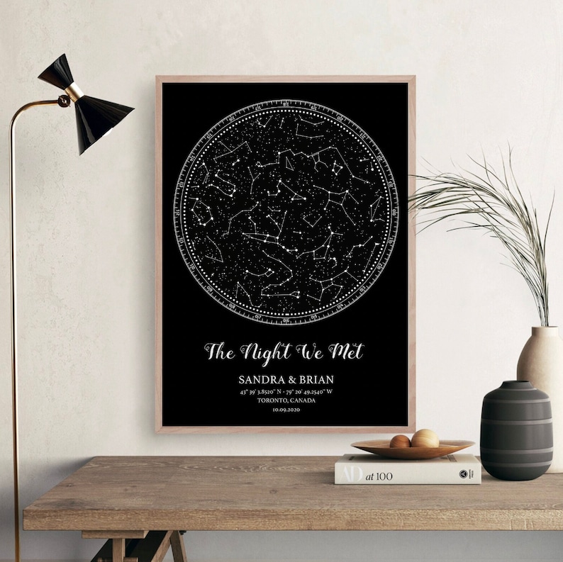 Personalized Star Map by Date Custom Night Sky Chart Print - Etsy