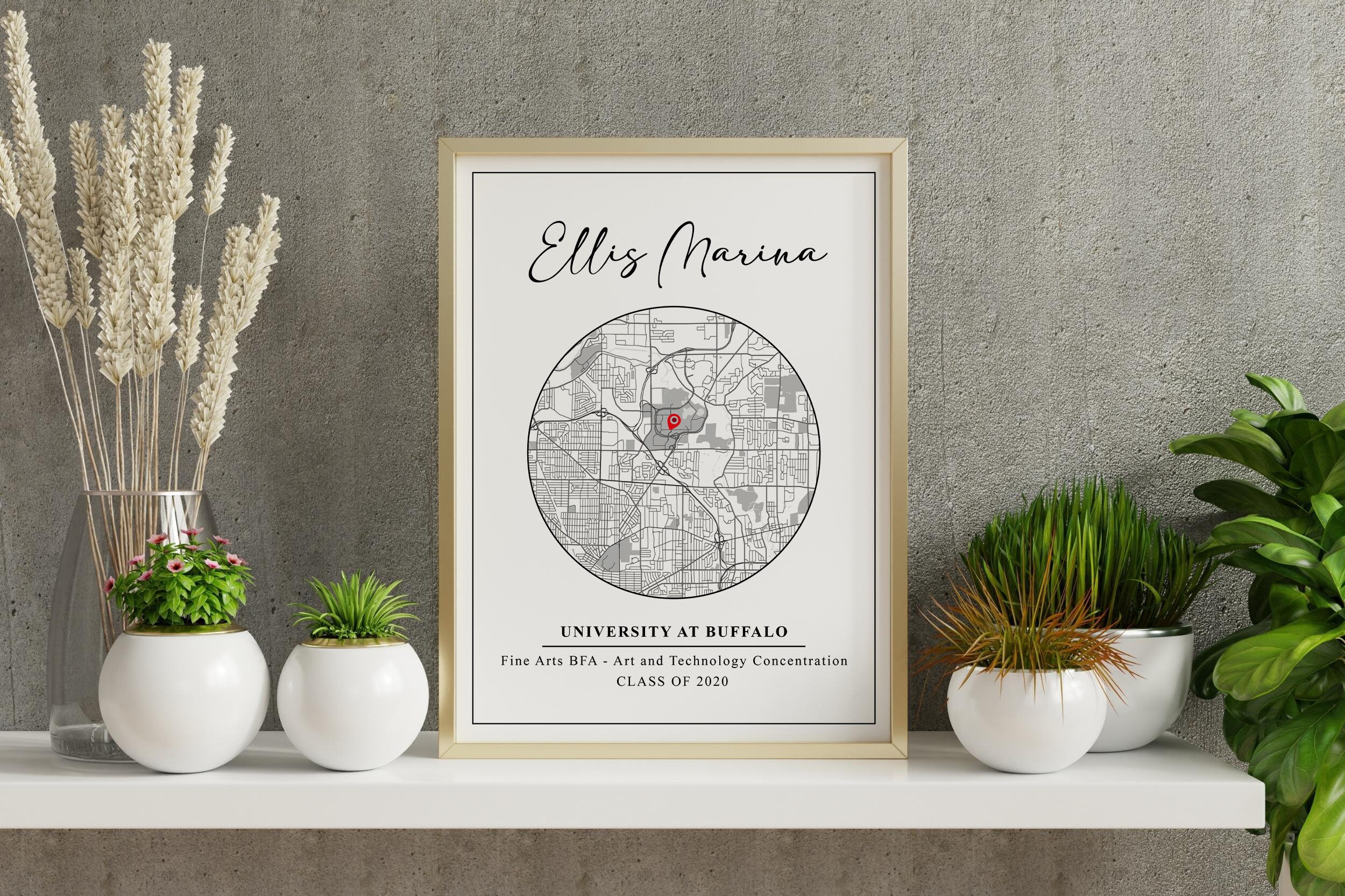 Custom Graduation Gift Personalized Graduation Map for Her - Etsy