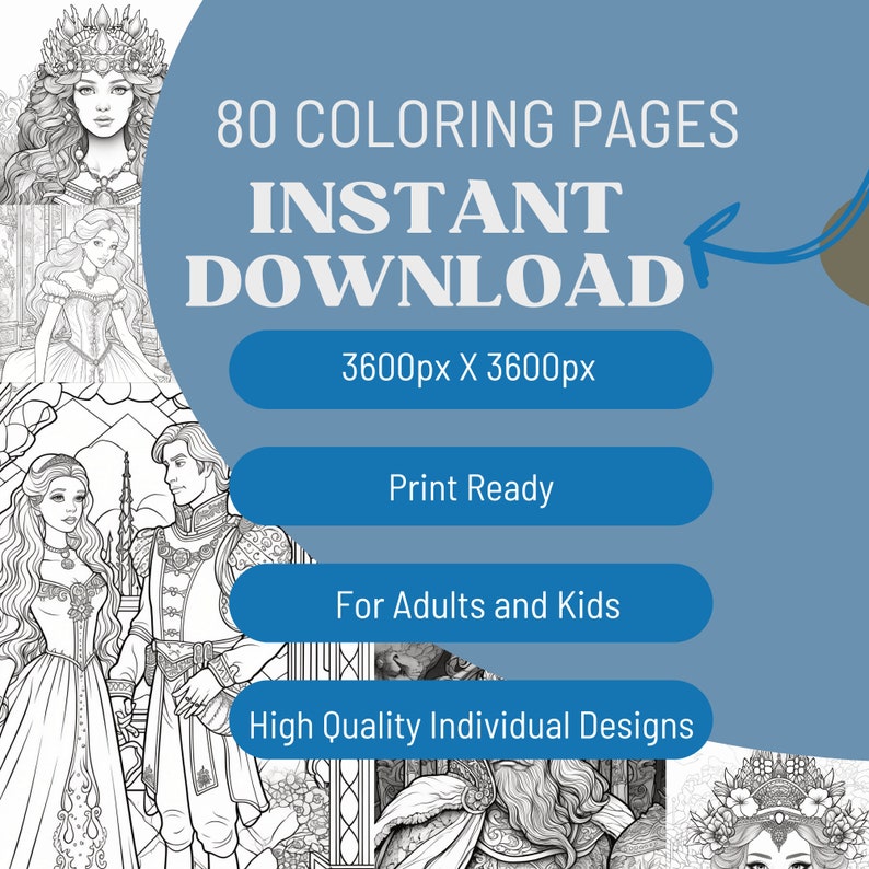 Coloring Pages Kings Queens Princes and Princesses Coloring Book Pages ...