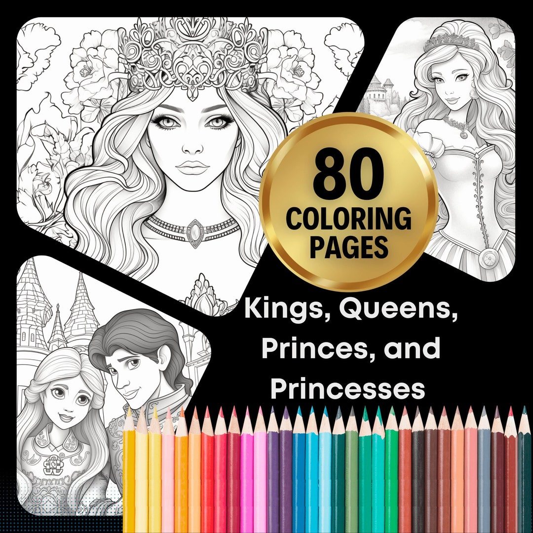 Coloring Pages Kings Queens Princes and Princesses Coloring Book Pages ...