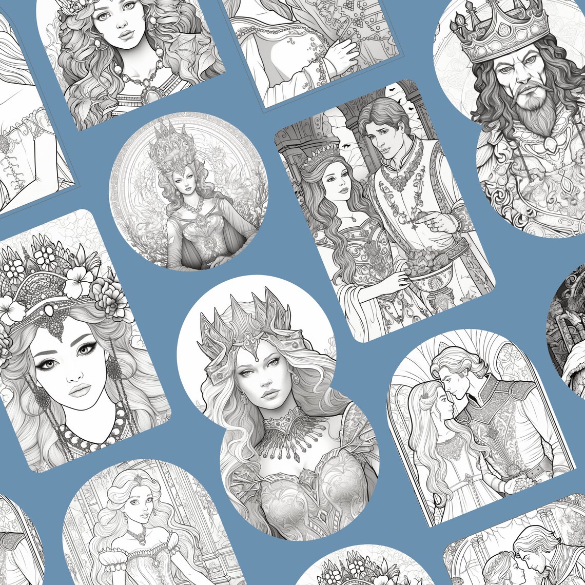 Coloring Pages Kings Queens Princes and Princesses Coloring Book Pages ...