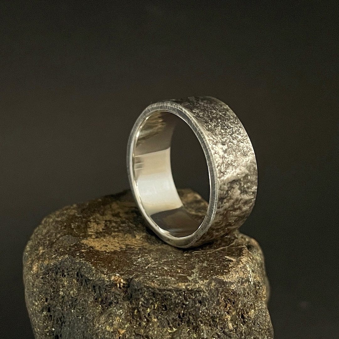 Men's Silver Ring, 925 Silver Band for Men, 999 Silver Minimalist ...