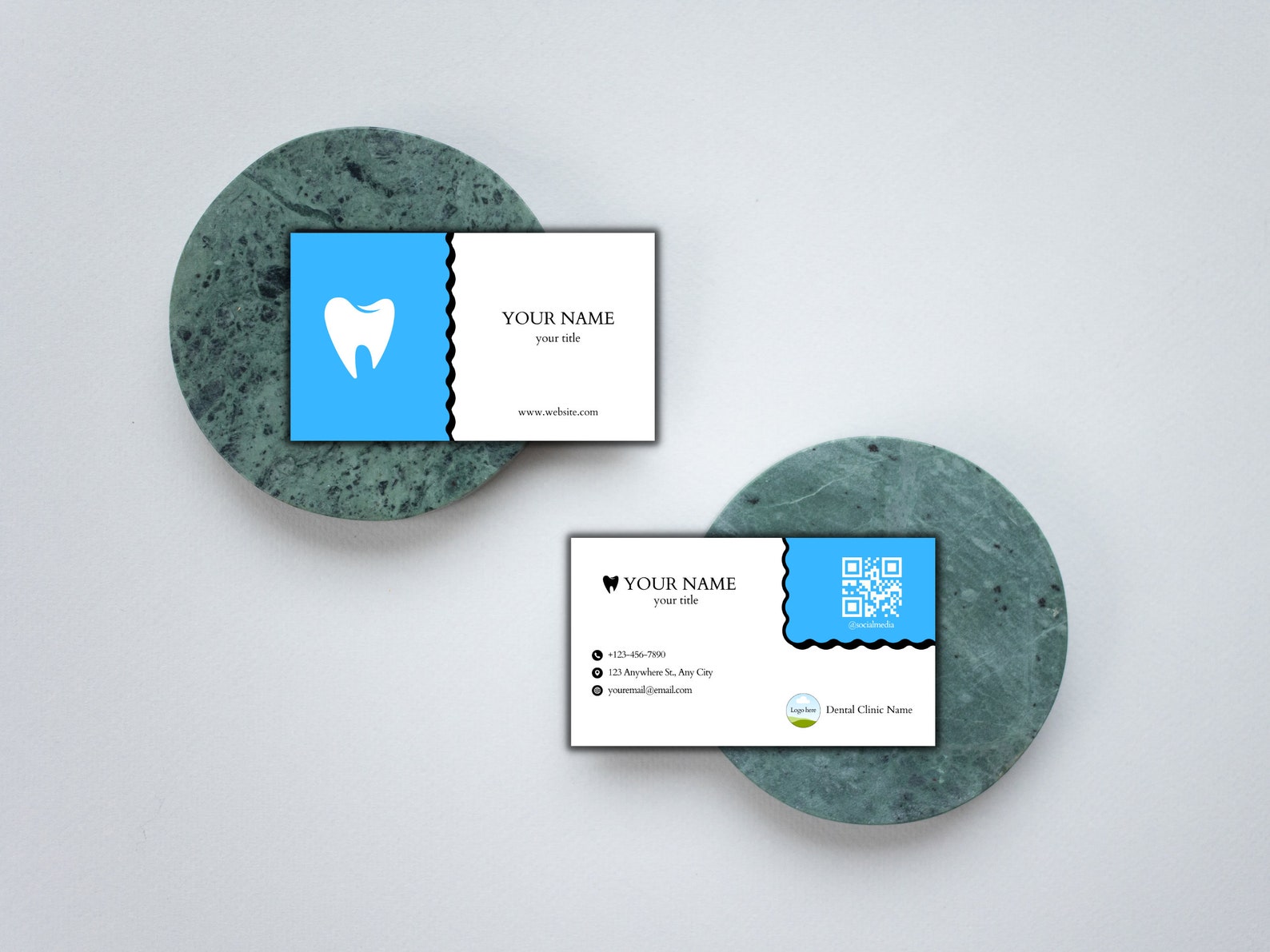 Dental Business Card Design QR Code Editable and Printable Canva ...