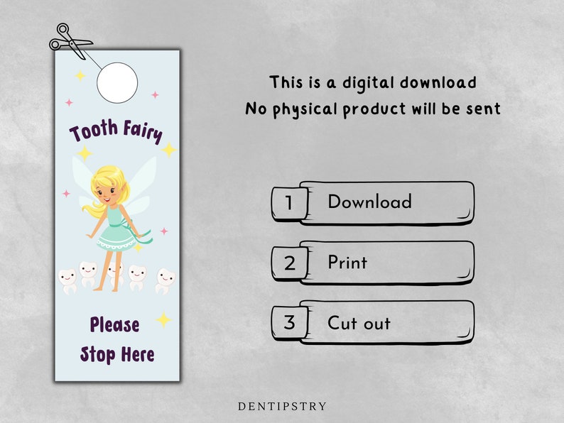 Tooth Fairy Door Sign for Kids Printable Activity Tooth Fairy Instant ...