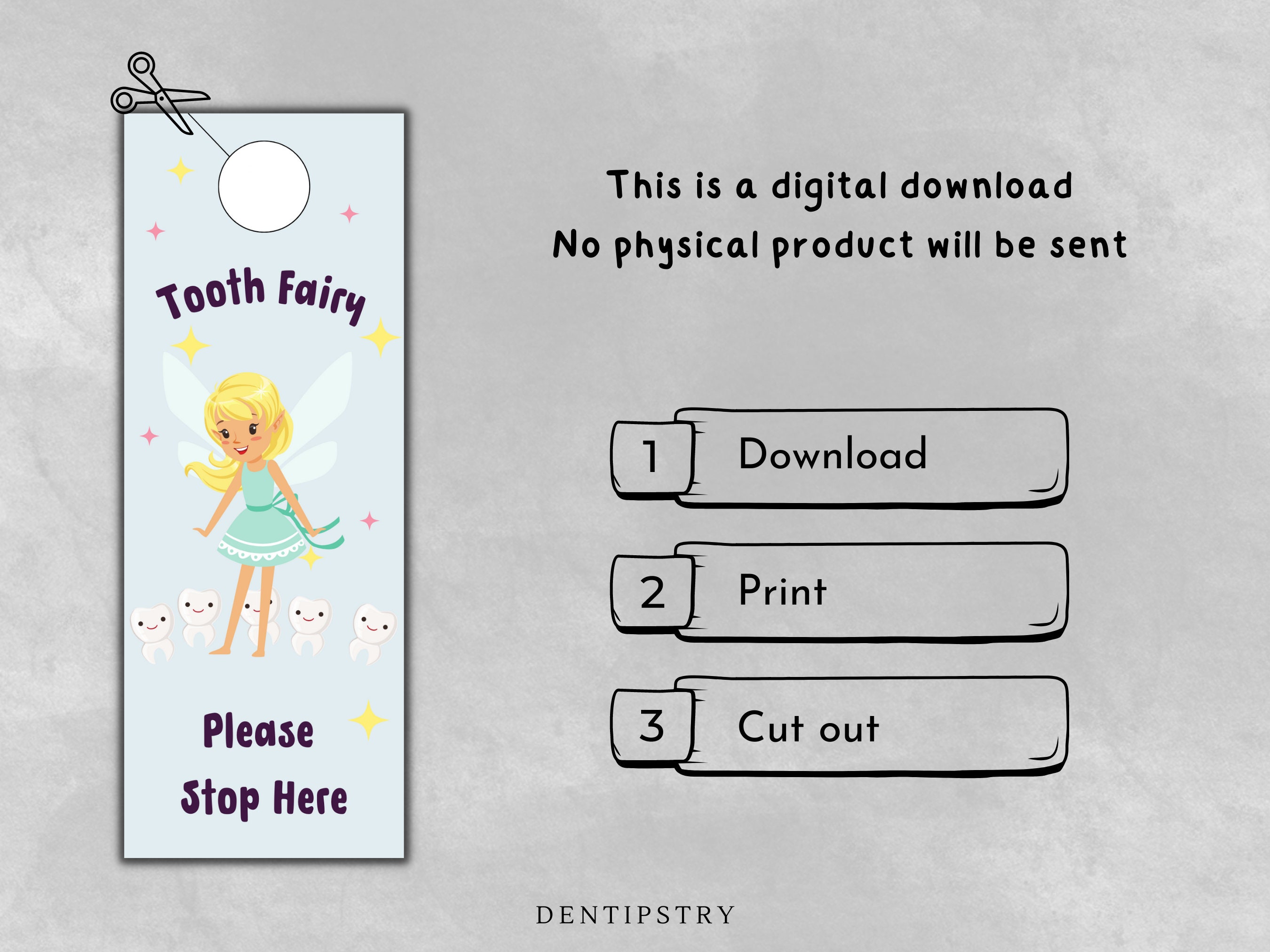 Tooth Fairy Door Sign for Kids Printable Activity Tooth Fairy Instant ...