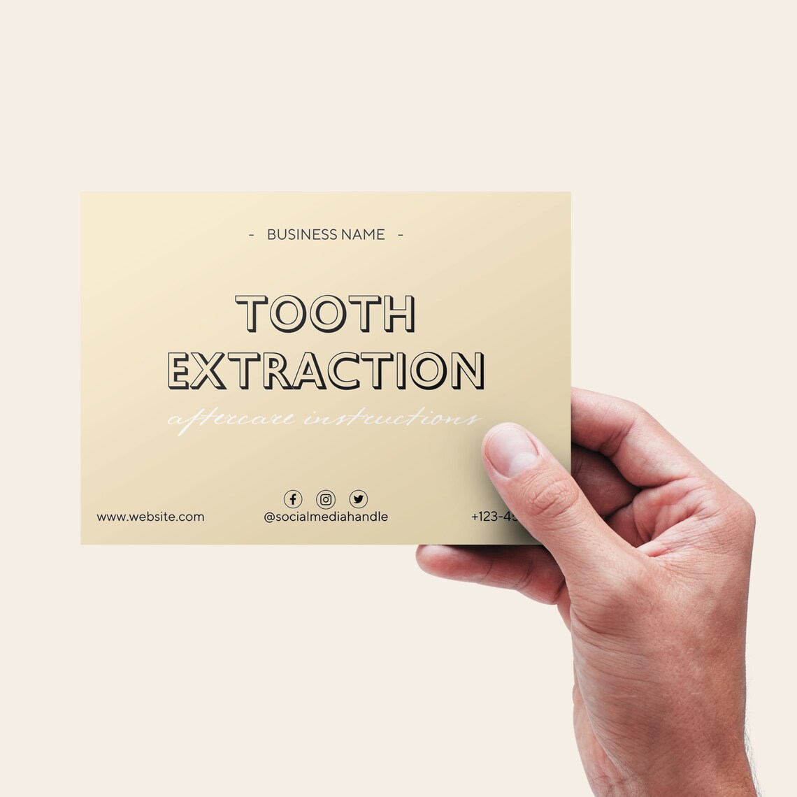 Editable Dental Aftercare Instructions Aftercare Card Canva Template ...