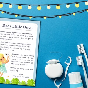 Printable Template Tooth Fairy Letter for Kids First Tooth - Etsy