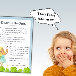 Printable Template Tooth Fairy Letter for Kids First Tooth - Etsy