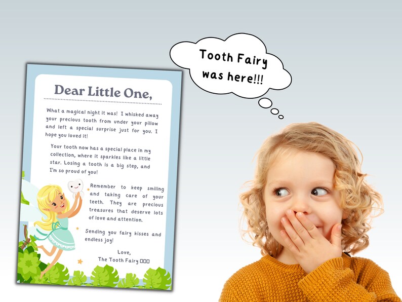 Printable Template Tooth Fairy Letter for Kids First Tooth Lost ...