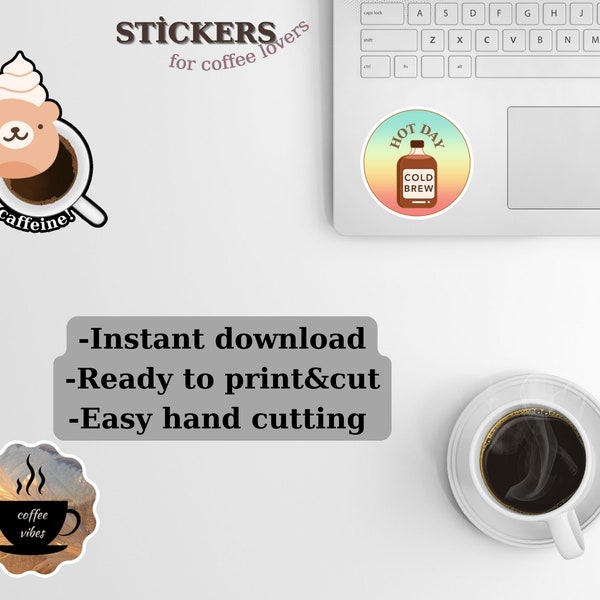 Printable Coffee Sticker - Etsy