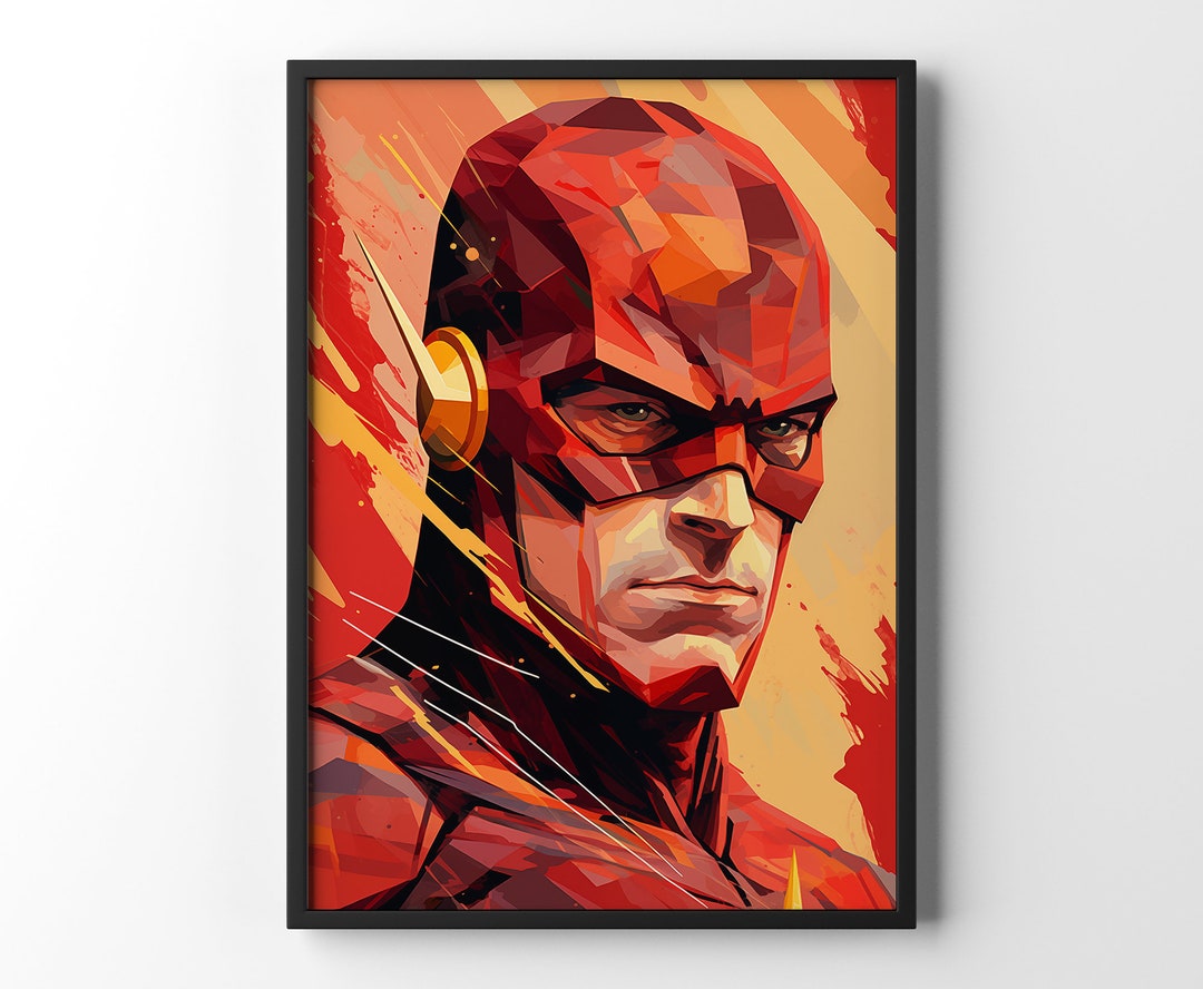 The Flash Illustration Poster Print Painting Abstract Style DC Comic ...