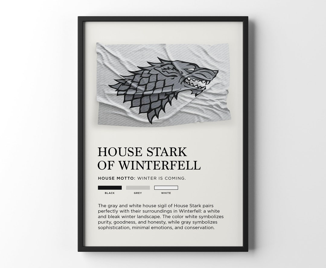 House Stark of Winterfell Flag Poster Game of Thrones Wall - Etsy UK