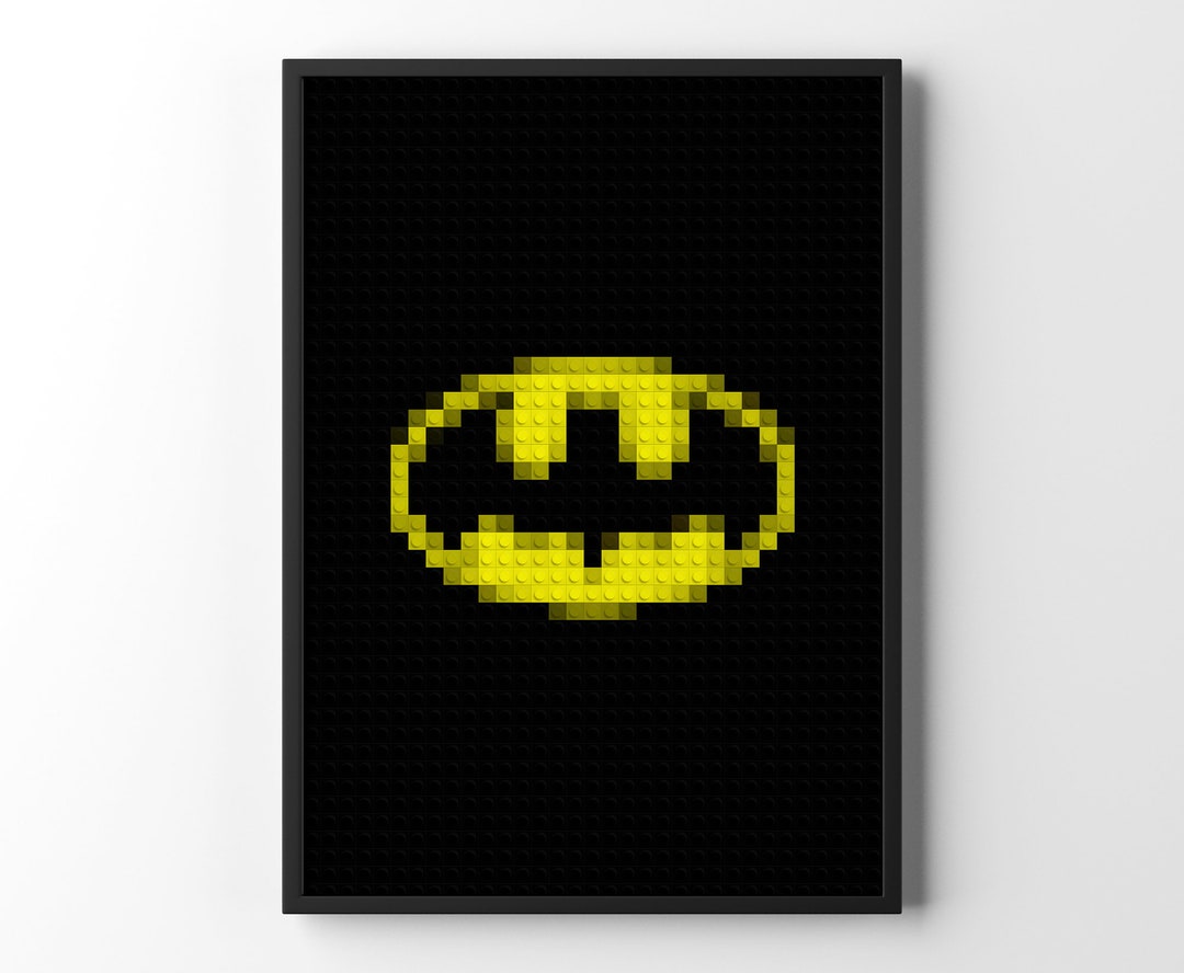 Batman Logo Lego Inspired Art Poster Modern Wall Decor - Etsy