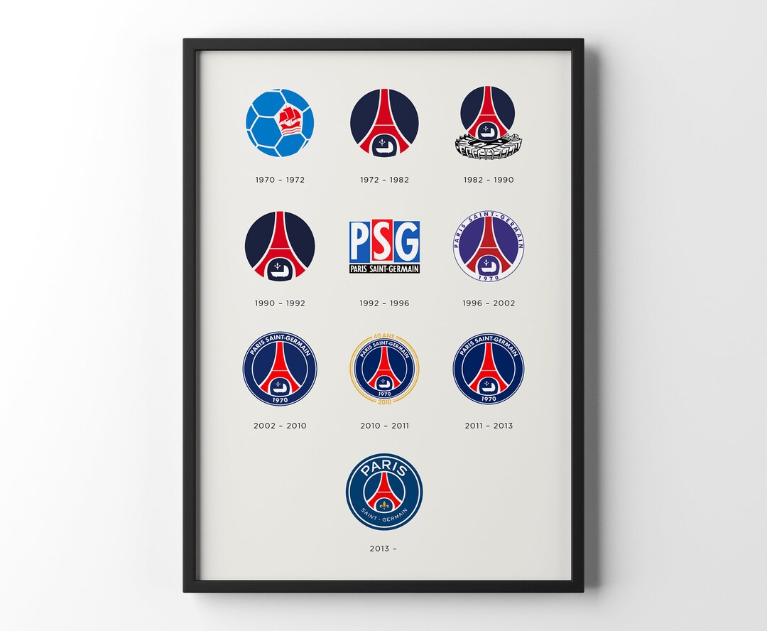 PSG Badge Logo Evolution Retro History Print Paris - Etsy