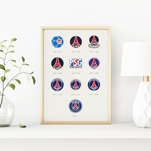 PSG Badge Logo Evolution Retro History Print Paris - Etsy