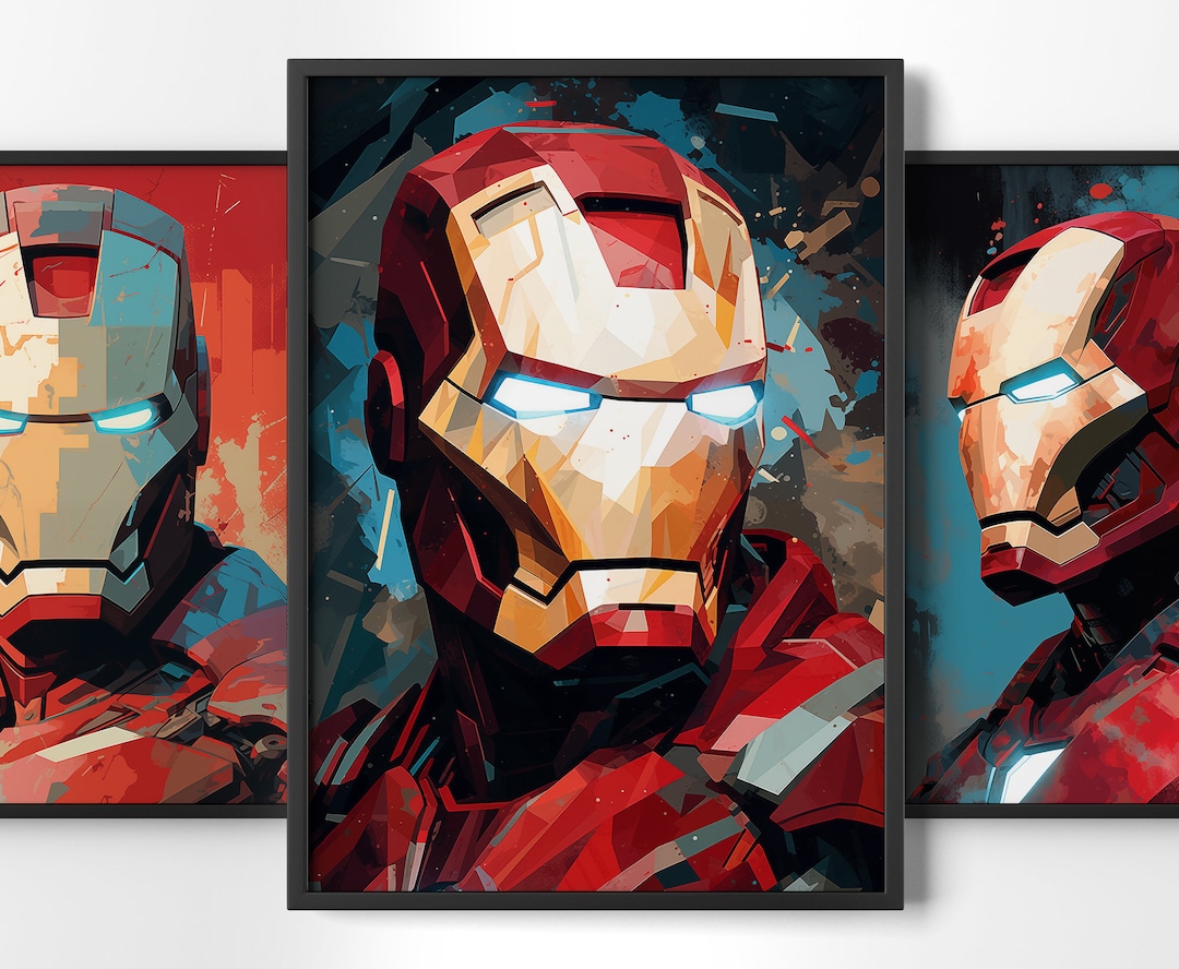 Iron Man Illustration Poster Print Painting Abstract Style - Etsy