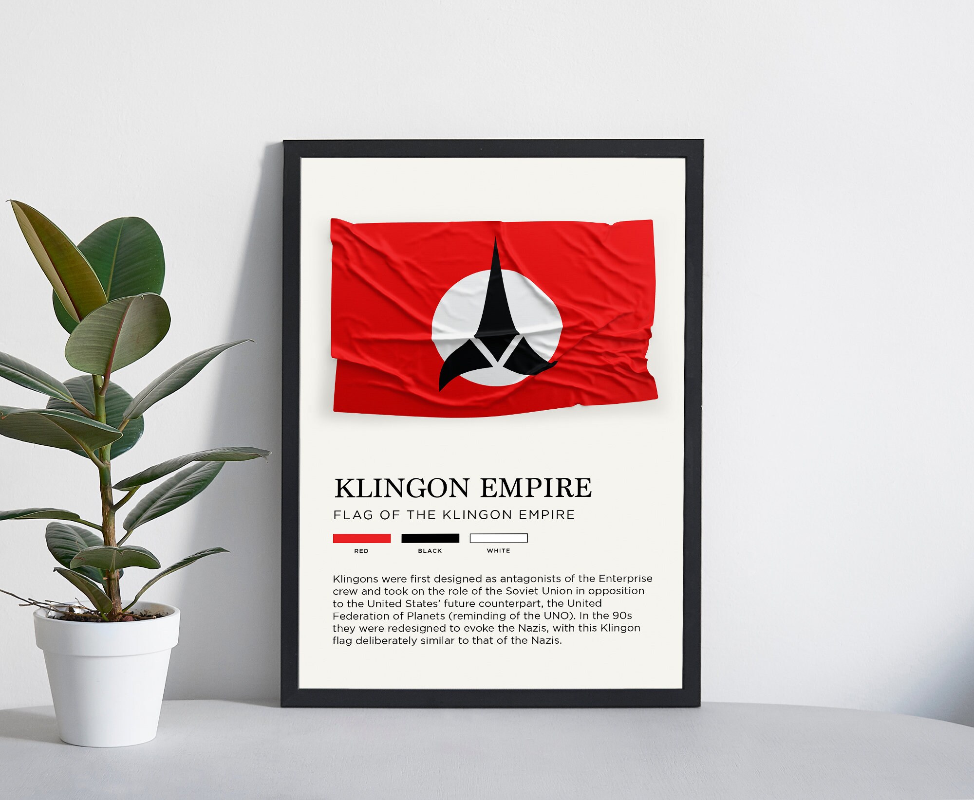 Star Trek Klingon Empire Flag Poster Star Trek Wall Art - Etsy