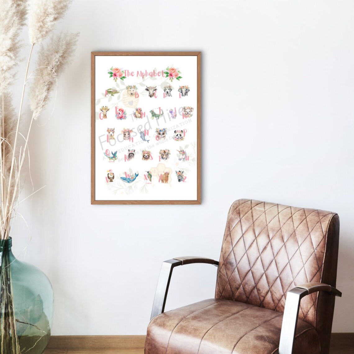 Floral Animal Alphabet Wall Art, Classroom Art, Nursery Art, Baby Art ...