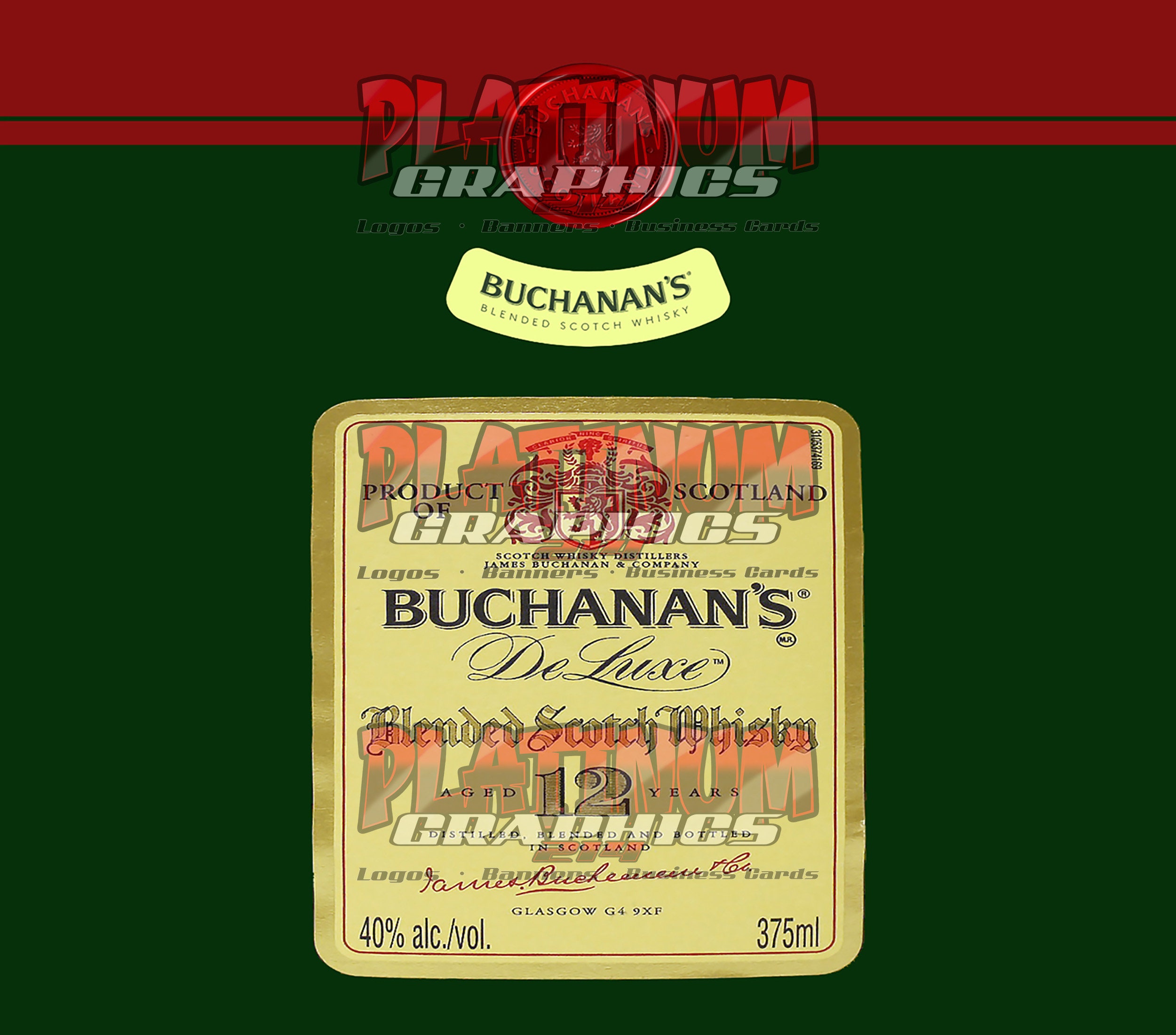 Buchanan's De Luxe, Digital Download, Straight & Tapered Tumbler Wrap ...