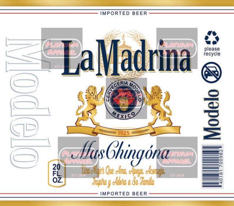 Modelo, Especial, La Madrina Mas Chingona, Tumbler Wrap, Digital ...