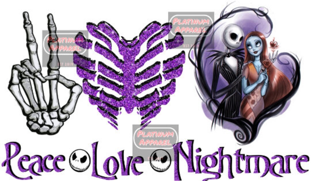 Peace Love Nightmar3 Halloween PNG, Sublimation Digital Design ...