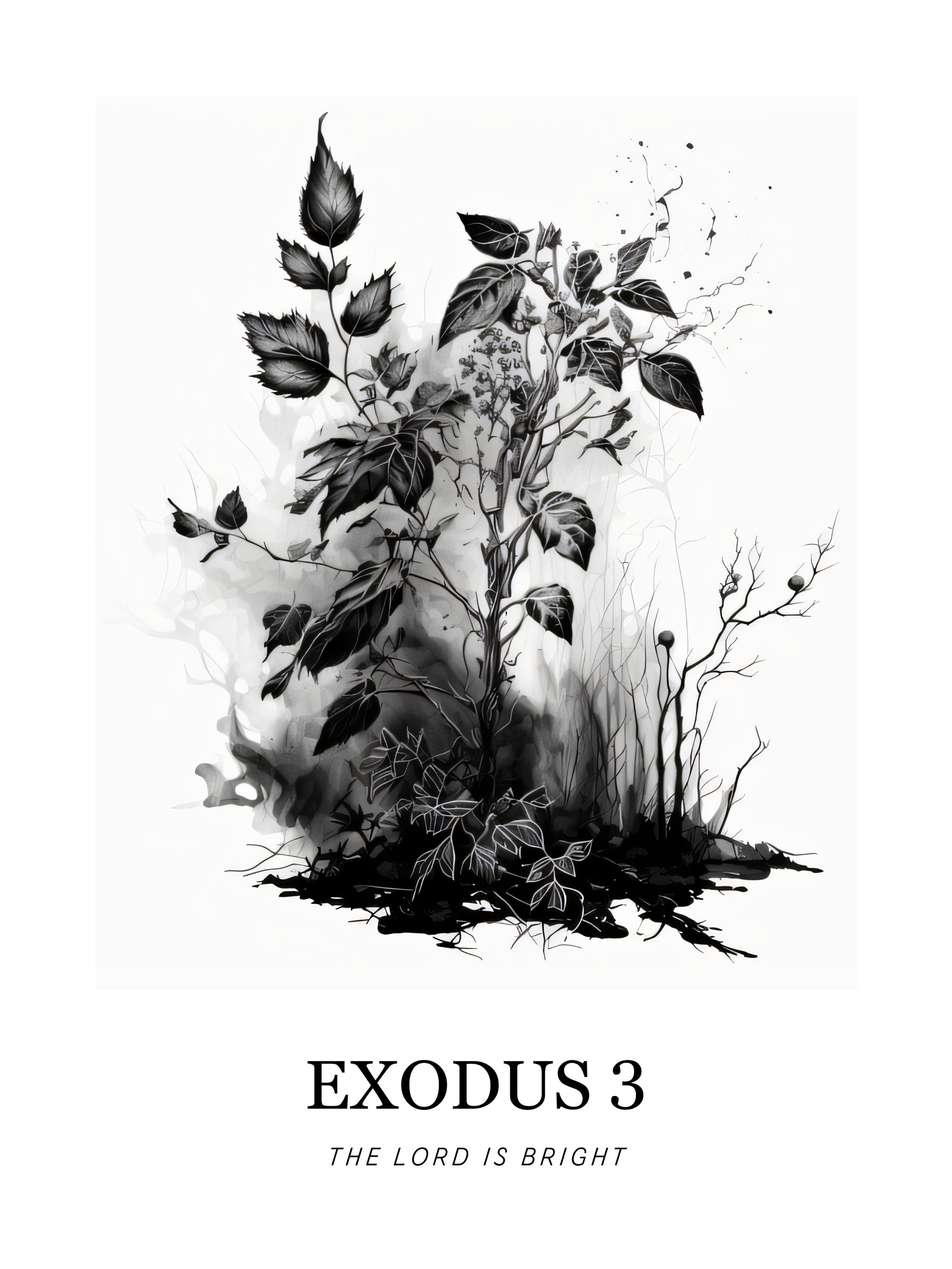 Exodus 3 Burning Bush DIGITAL PRINT Jesus Art Bible - Etsy