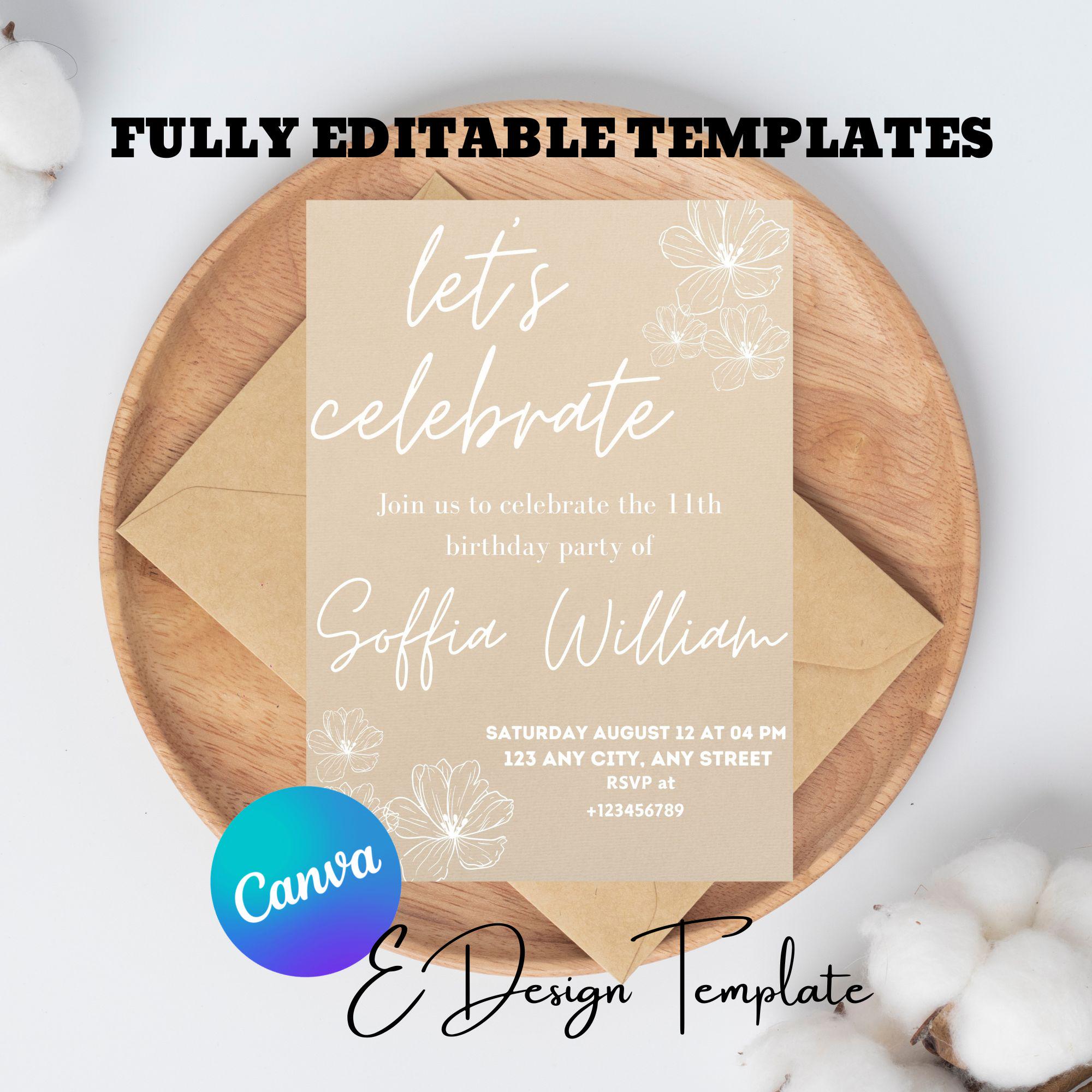 Editable Party Invitation Template: Surprise Birthday, Anniversary ...