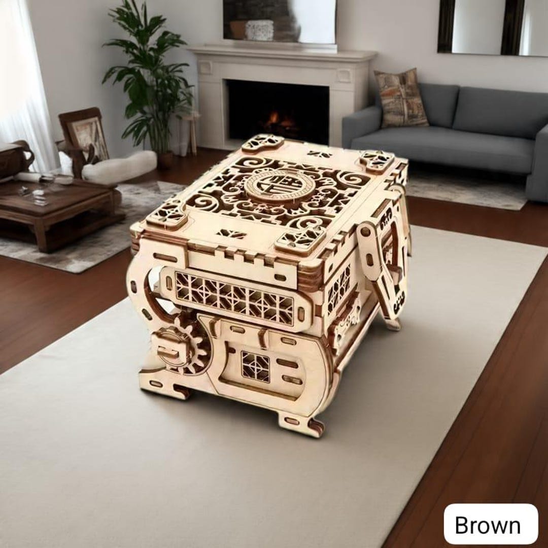 3D Wooden Jewelry Box Puzzle – Intricately Designed Jewelry Organizer ...