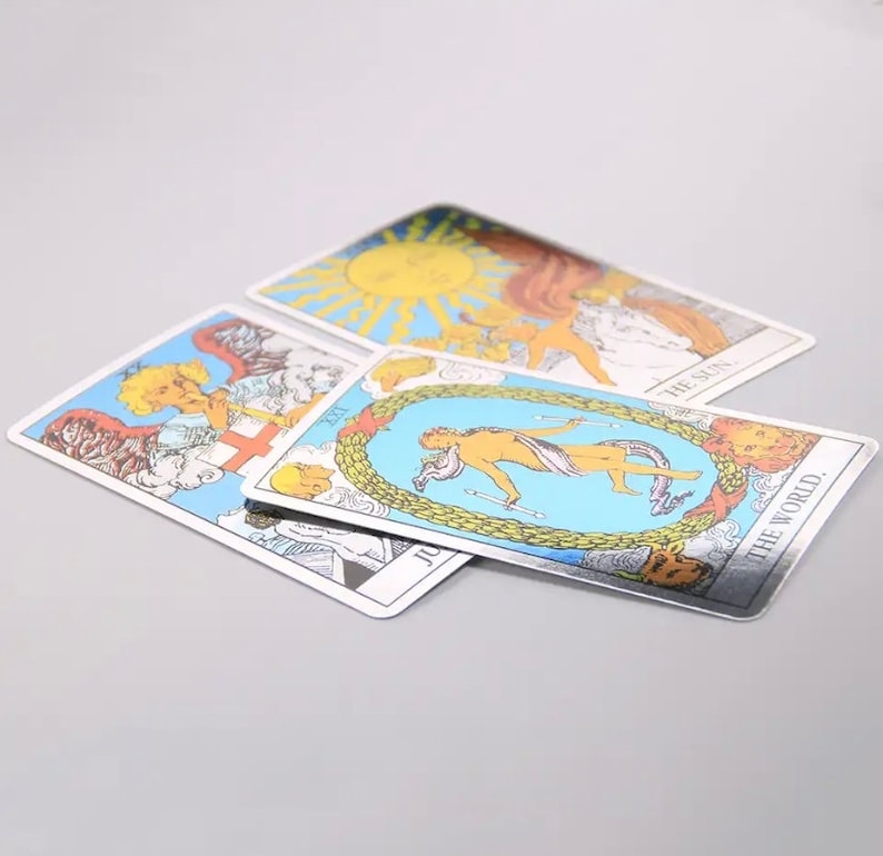 78 Holographic Cards Tarot Deck Set, Future Telling, Divination Tool ...