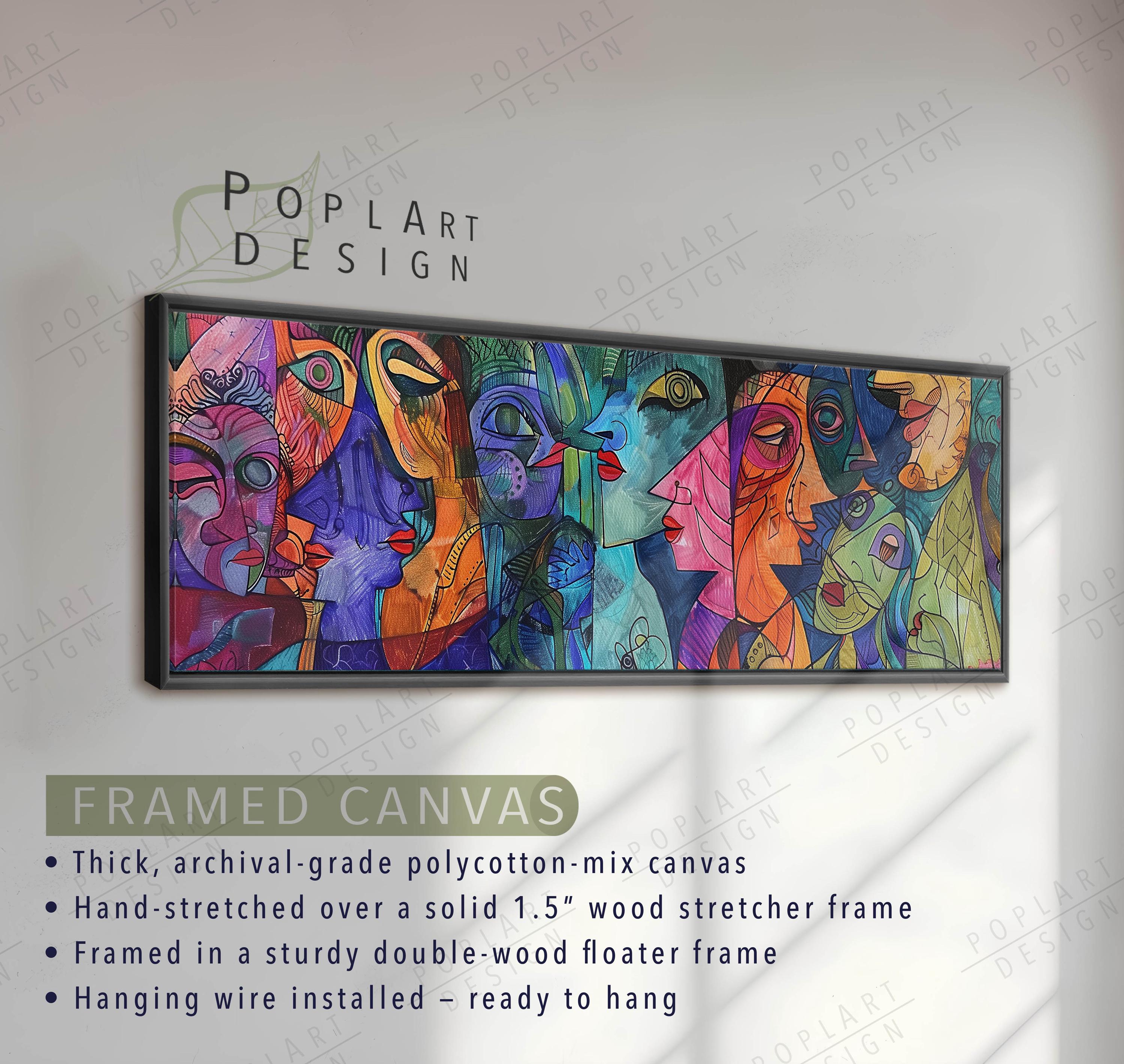 Colorful Abstract People Art: Modern Framed Canvas Print - Etsy