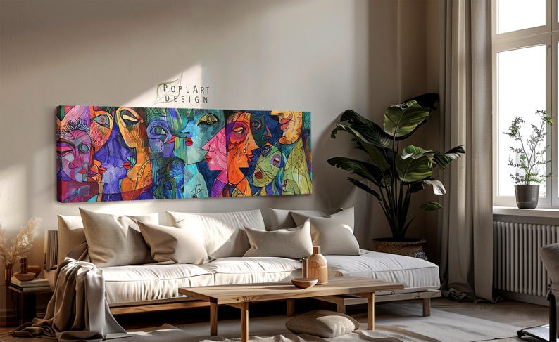 Colorful Abstract People Art: Modern Framed Canvas Print - Etsy