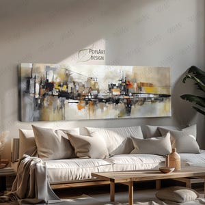 Abstract Landscape Canvas Art: Long Horizontal Framed Print - Etsy