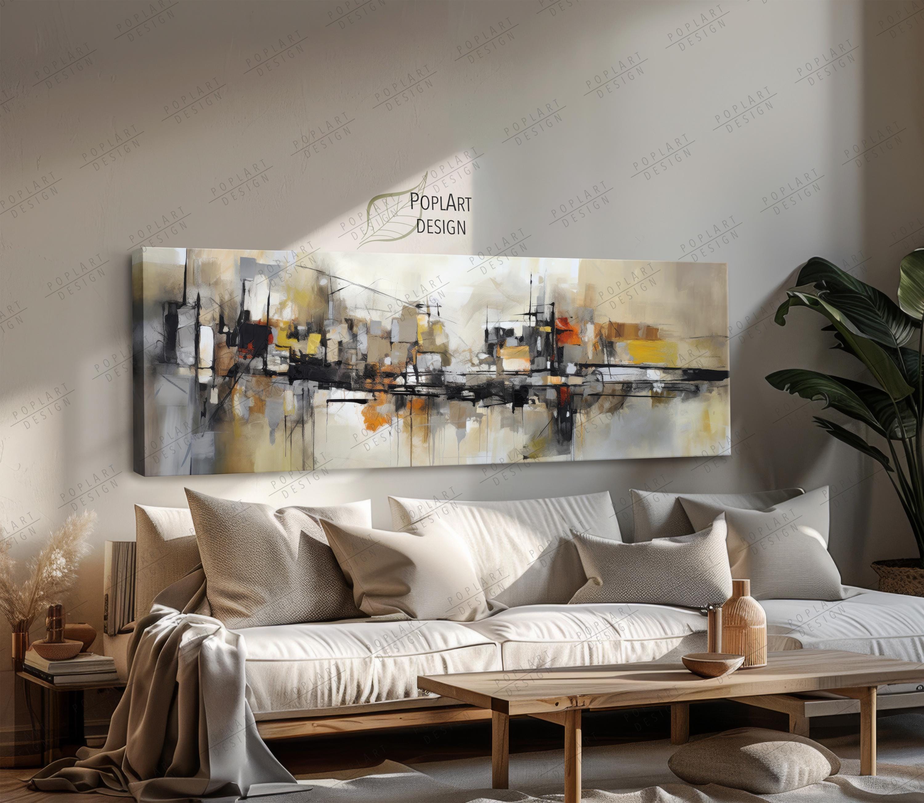 Abstract Landscape Canvas Art: Long Horizontal Framed Print - Etsy