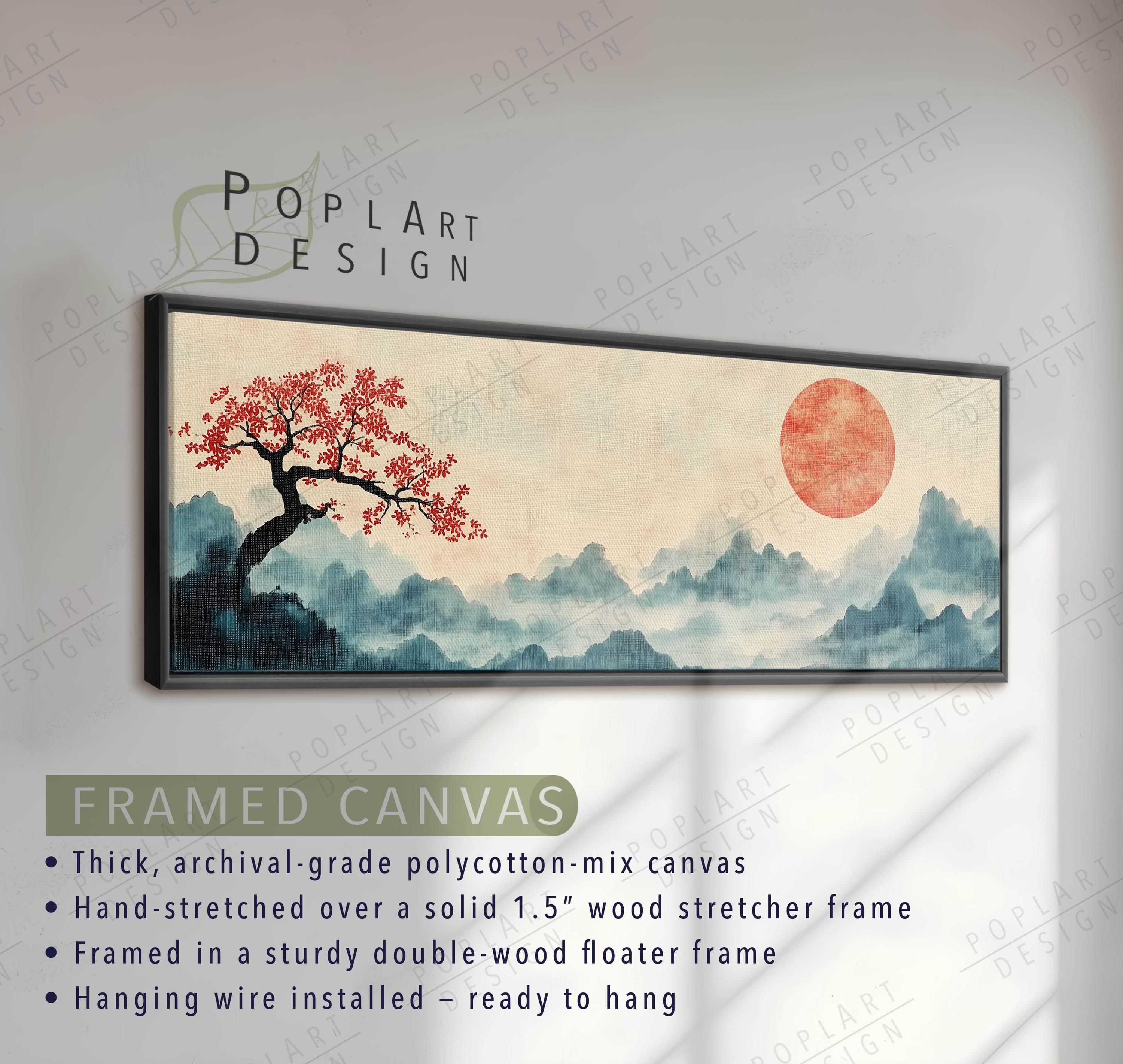 Japanese Maple Tree Canvas Art: Horizontal Vintage Sunset Landscape - Etsy