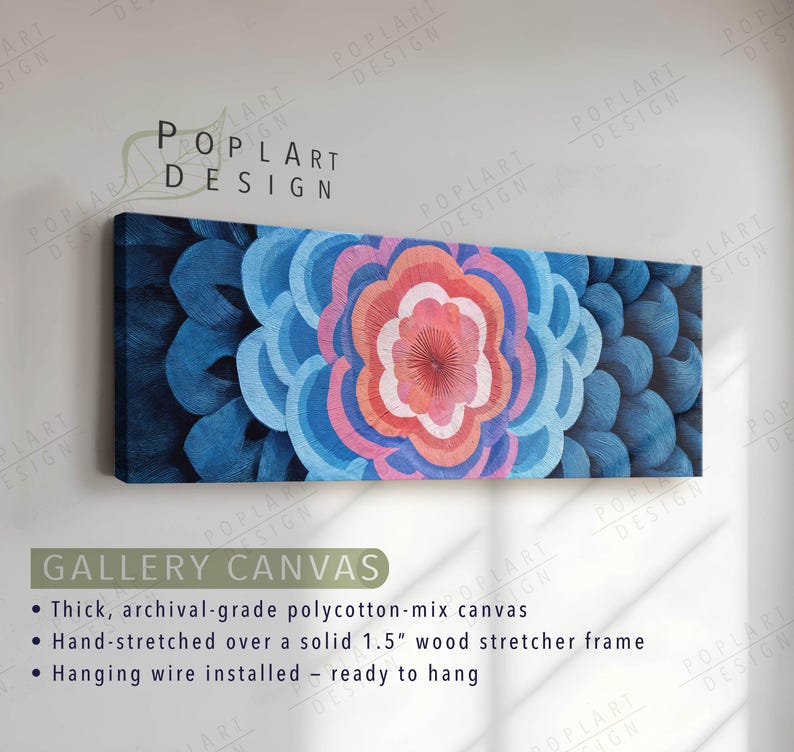 Lotus Flower Zen Wall Art: Long Horizontal Large Framed Canvas - Etsy